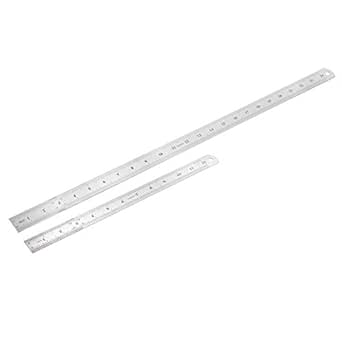 sourcing map Stainless Steel Rulers Set (12,24 Inch) Straight Ruler ...