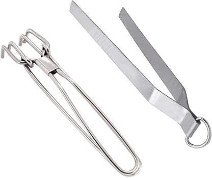 Buy Bright Metal Steel Pakad Tong Set with Chapati Roti Chimta for ...