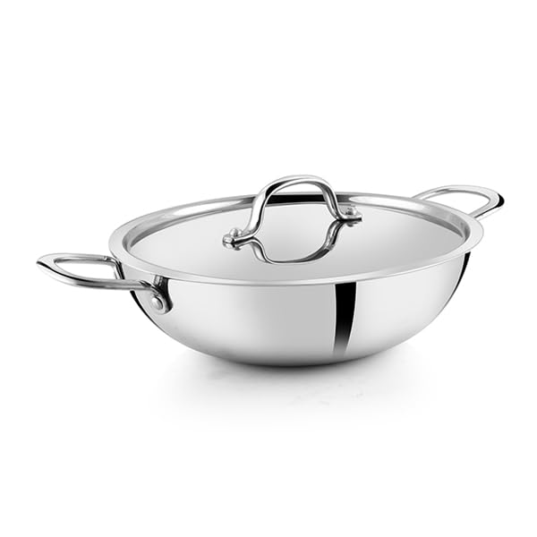 Buy PNB Kitchenmate Triply Karahi with Induction Base - Stainless Steel - Silver (2.50 LTR ...