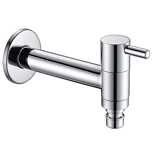 Wall Mounted Water Outlet Mop Pool Tap Chrome Finish Brass Cold Water ...