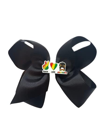 Amazon.com: Girls African Juneteenth Hair Bows (Love Peace Juneteenth ...