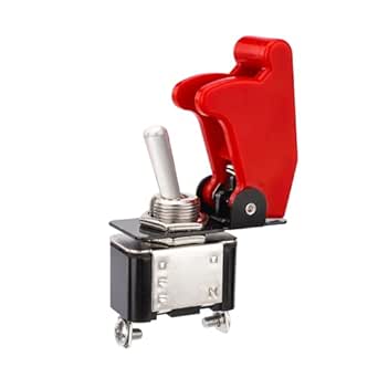 Amazon.com: Baomain Safety Cover Toggle Switch Guard ON Off Red Aircraft Covered 20A 12V Toggle ...
