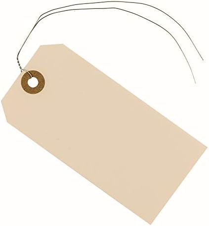 Durable Shipping Tags with Wire Ties – 200 Tags # 5, 4 3/4" x 2 3/8 ...