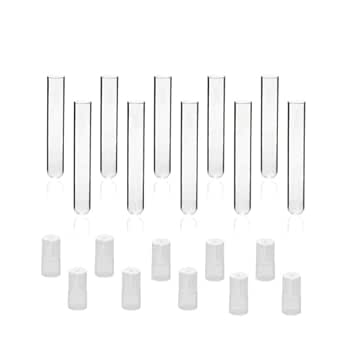 ULAB Scientific Glass Test Tubes with Autoclavable Caps, Vol.10ml ...