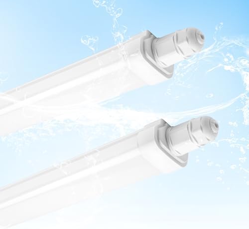 4FT LED Batten Light 2 Packs, IP65 30W 3420lm Waterproof Garage ...
