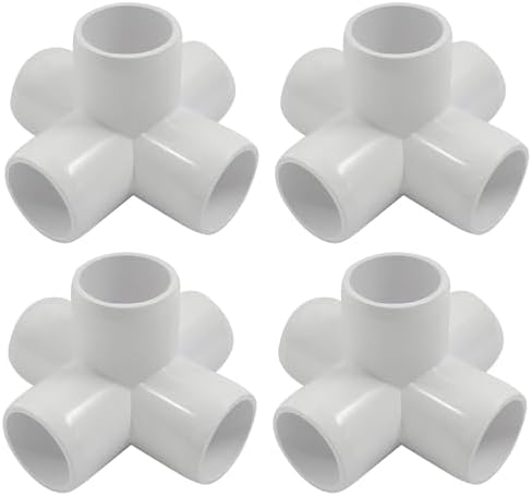 Amazon.com: PHITUODA 4Pcs 3/4 Inch PVC Fittings, 5 Way PVC Pipe ...