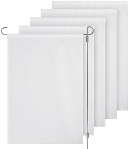 Amazon.com : Cosmos 5 Pcs Blank Garden Flags Set DIY Lawn Flags White ...