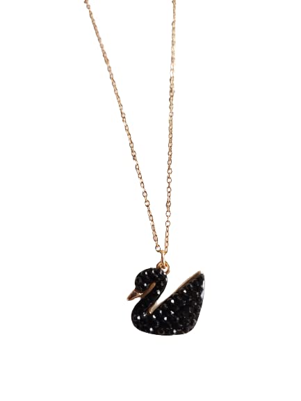 Octagon Hub Gold Plated Duck Necklace stainlesssteel Chain Pendent Swan ...