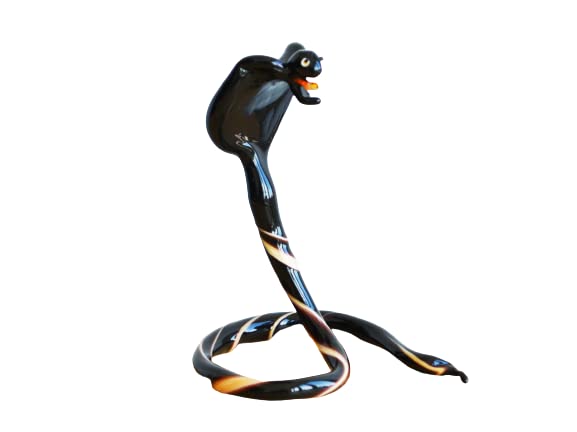 Amazon.com: Black Glass Snake Figurine Ornament Snake Glass Art Blown ...