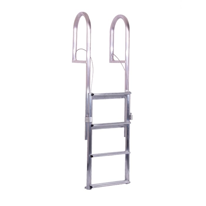 Snapklik.com : Dockmate Wide 4-Step Dock Lift Ladder Extra Strong Aluminum