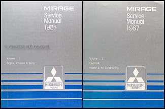 1987 Mitsubishi Mirage Repair Shop Manual Set Original: Mitsubishi ...