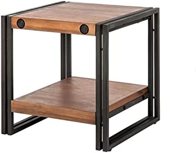 Meubletmoi Industrial Style Side Table/End Table in Solid Acacia Wood ...