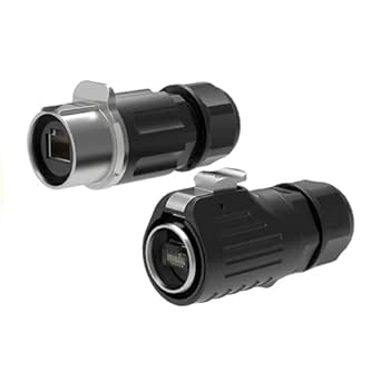 Amazon.com: EW-LP24 Industrial IP67 M24 Aviation RJ45 Connector, Waterproof PBT Plastic Fast ...