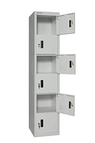 KOMPRESS Locker Cabinet 6 Door 1 Column with Size in (MM) 380 W X 450 D ...