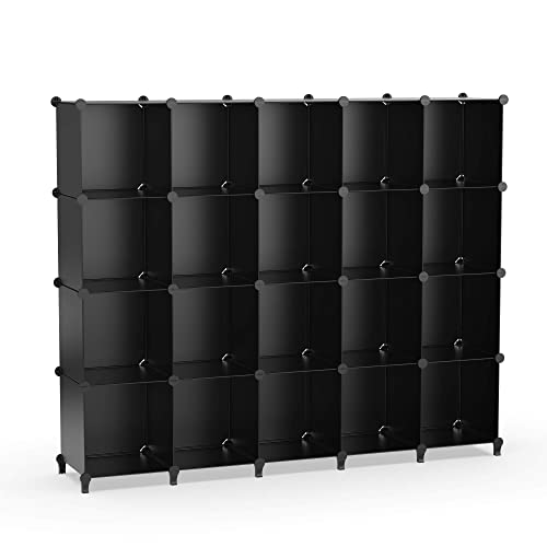 Snapklik.com : HOMIDEC 20-Cube Black Cube Storage Organizer, Modular ...