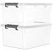 Amazon.com - Citylife 17 QT Plastic Storage Bins with Latching Lids ...