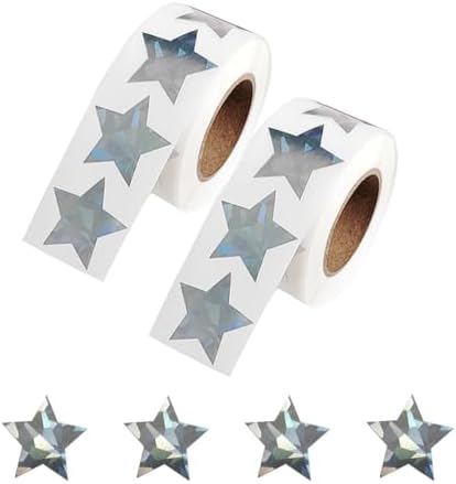 Amazon.com: 1000 Pcs Silvery Star Stickers, Silvery Foil Star Stickers ...