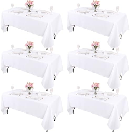 Amazon.com: FINDYOU 8 Pack White Table Cloth Rectangle Table Cloths for ...