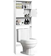 Giantex Freestanding Storage Cabinet, 170 cm Tall Slim Bathroom Cabinet ...