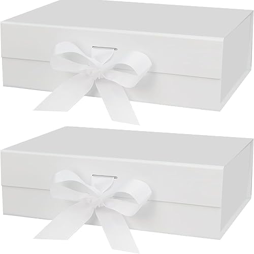 YHOME 2 Pack Large Gift Box with Lids 10.2x 6.6x 4.3 Inches, Magnetic ...