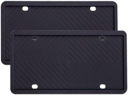 Amazon.com: AUCELI Silicone License Plate Frame, 2 Pack Car Front Back License Plate Covers ...