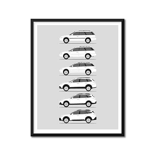 Amazon.com: Idea Network History of Subaru Outback Print Wall Art ...