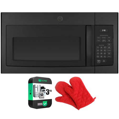 GE JVM3160DFBB 1.6 Cu. Ft. Over-the-Range Microwave Oven Black Bundle ...