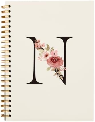Amazon.com : OXW Initial Letter N Notebook, Personalized Custom ...
