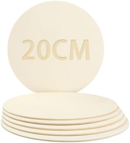 Belle Vous 8 Pack of Unfinished Blank Wood Circles with Paint & Brushes ...