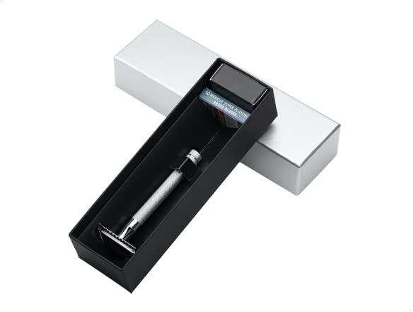 Amazon.com: MERKUR 2381 Shaving Set with Stand Glossy Chrome | Three ...