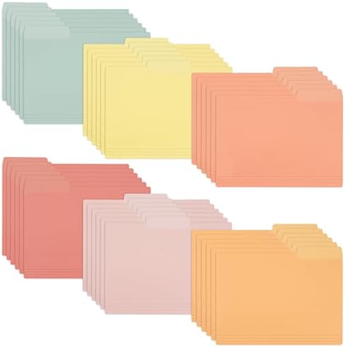 Amazon.com : EOOUT Poly File Folders 36 Pack 6 Vintage Colors, 1/3 Cut ...