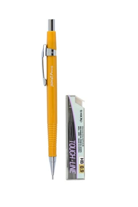 Micro JEDO MECHANICAL PENCIL VALUE PACK 0.9MM WITH HB LEAD, YELLOW ...