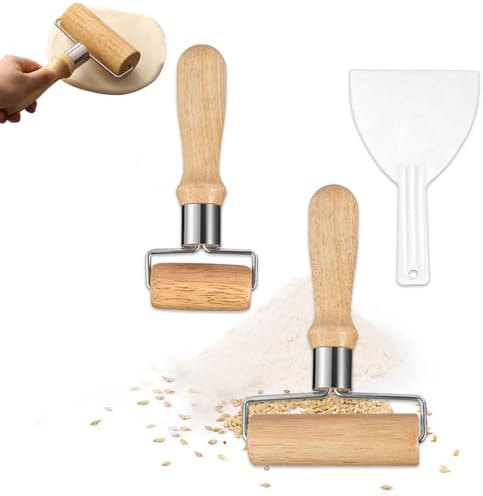 BUENTYA 2 PCS Rolling Pin T Shape Wood Rolling Pin Small and Medium ...