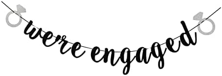 Amazon.com: We're Engaged Banner, Black Paper Sign For Engagement ...