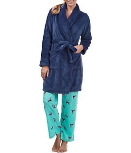 Nautica Sleepwear Women's Short Plush Robe, Blue, Large/X-Large ...