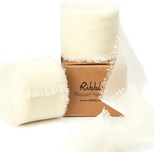 Amazon.com: Mlurcu Ivory Chiffon Ribbon - 1-1/2 Inch x 40 Yds Cream ...