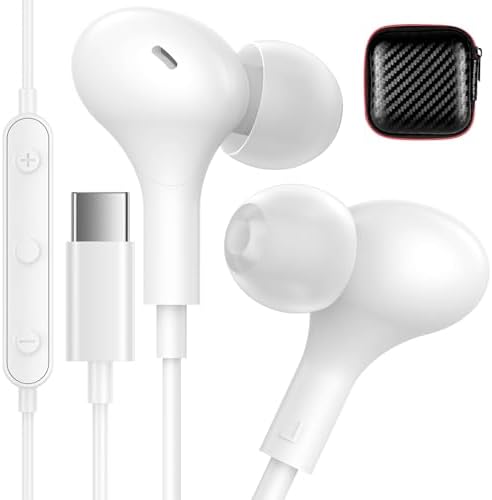 Amazon.com: USB C Earbuds Wired Headphones for Apple iPhone 16 Plus 15 ...