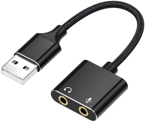 ZORBES® USB Sound Card to 3.5mm Jack Audio Adapter External Stereo ...