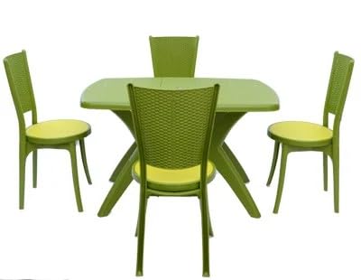 Supreme iris Chair & Melody Dining Table Set (Green) : Amazon.in: Home ...