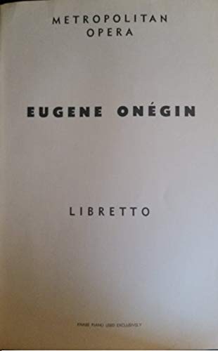 EUGENE ONEGIN - LYRIC SCENES IN THREE ACTS - LIBRETTO FROM THE POEM BY ...
