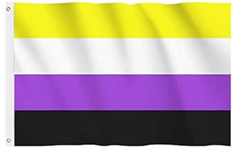 Hianjoo 3x5 Ft Non-Binary Pride Flag, NB Pride Genderqueer Gender Identity Pride LGBT Month Flag ...