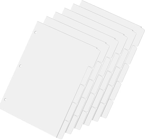 Amazon.com : ASTLLY Binder Dividers for 3 Ring Binder 250 Dividers 1/5 ...