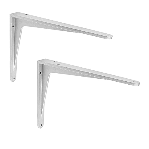 ALPENSTAHL Sparta Heavy Duty Bracket Aluminium Silver Matt Pack of 2 ...