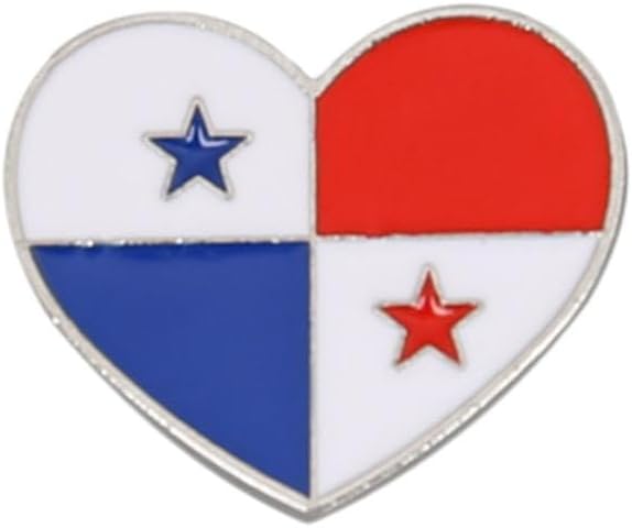 Amazon.com: Heart-shaped Panama National Flag Enamel Pin and the ...