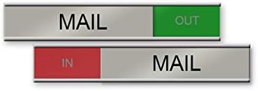 Amazon.com : "Mail In/Out" Slider Sign (Red/Green, 6x1) : Office Products
