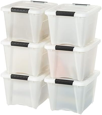 Amazon.com: IRIS USA 19 QT Plastic Storage Box with Lid and Latches - 6 ...