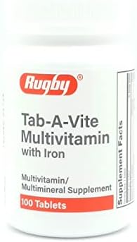 Amazon.com: Rugby Tab-A-Vite Multivitamin with Iron and Beta-Carotene ...