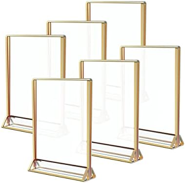 Amazon.com: Anwesti 5×7in Gold Frames Acrylic Sign Holder, Picture ...