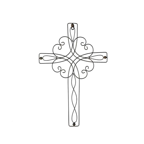 Snapklik.com : XIAOAIKA Black Wrought Iron Wall Cross - Large Vintage ...