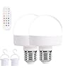 Eocean E27 Rechargeable Light Bulbs with Remote Control, Wireless Light ...